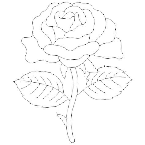 Rose Tracing Coloring Pages Coloringlib