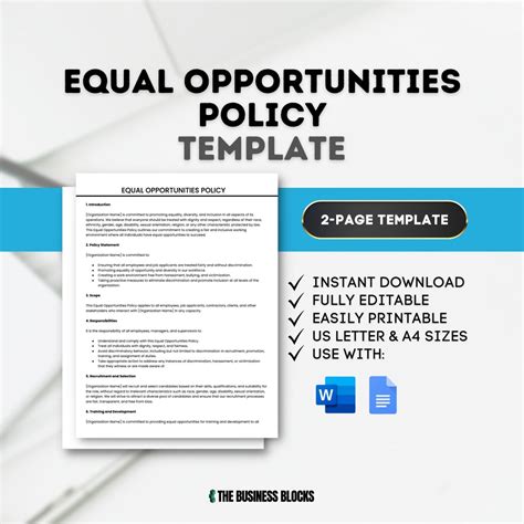 Equal Opportunities Policy Template Workplace Equality Policy Template