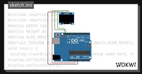 Oledssd1306文字測試 Wokwi Esp32 Stm32 Arduino Simulator