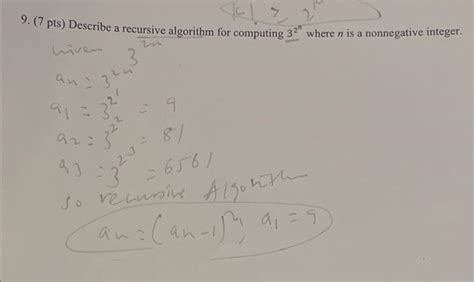 solved 9 7 pts describe a recursive algorithm for