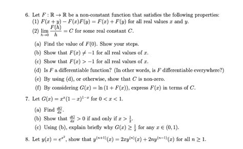 solved 6 let f r r be a non constant function that