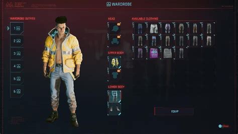 Cyberpunk 2077 Showcase Of My Wardrobes Outfit Ideas Youtube