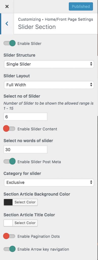 Slider Options Themeinwp Documentation