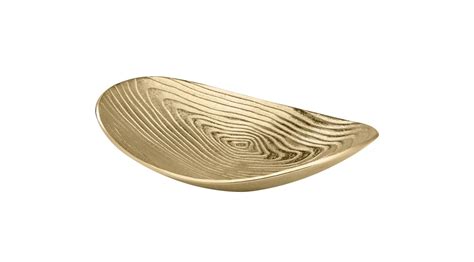 Aluminum Bark 13l Raw Brass Wood N Tassel Home