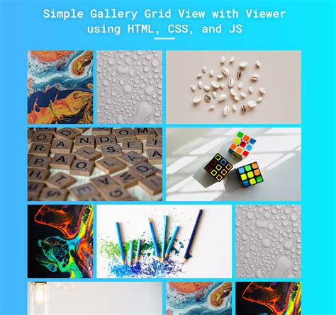 Creating An Image Gallery Grid View With Preview Modal Using Html Css