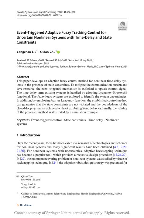event triggered adaptive fuzzy tracking control for uncertain nonlinear