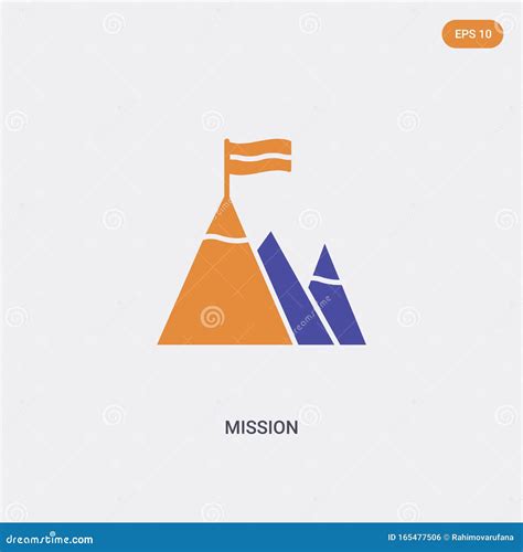 2 Color Mission Concept Vector Icon Isolated Two Color Mission Vector