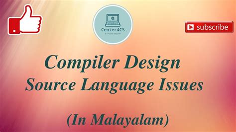 part 19 source language issues compiler design youtube