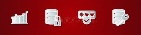 Set Pie Chart Infographic Server Security With Lock Password