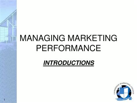 Ppt Managing Marketing Performance Powerpoint Presentation Free