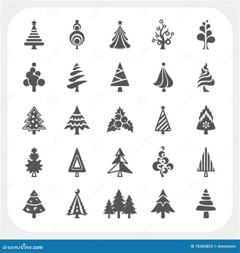 Christmas Tree Icons Set Stock Vector Illustration Of Abstract 78364853