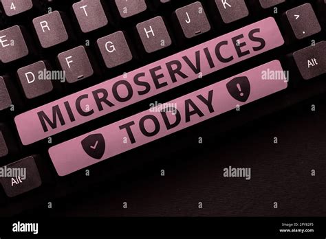 Text Sign Showing Microservices Concept Meaning Software Development