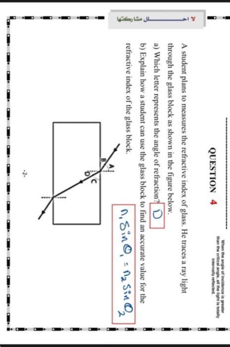 Solved A Student Plans To Measures The Refractive Index Of Chegg