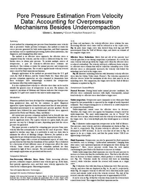 Bowers Method Pdf Porosity Pressure