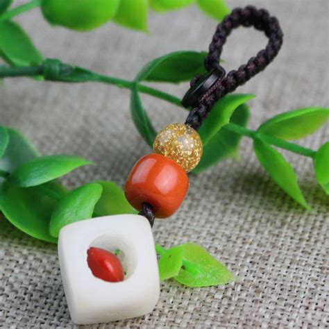 玲珑骰子安红豆钥匙扣七夕情人节生日情侣礼物相思豆手机链一世情 阿里巴巴