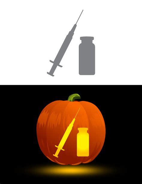 Printable Syringe And Bottle Pumpkin Stencil