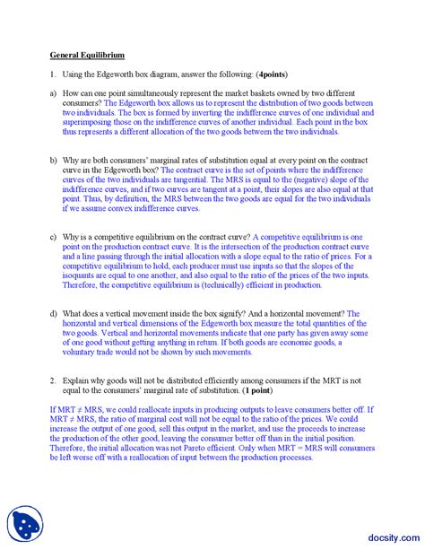 General Equilibrium Intermediate Microeconomics Solved Assignment