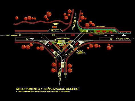 Diseno Urbano Ordenamiento Vial En T En DWG Librería CAD