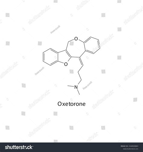 Oxetorone Molecule Flat Skeletal Structure Serotonin Stock Vector Royalty Free