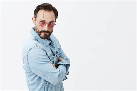 Free Photo Sassy Handsome Bearded Mature Man Posing