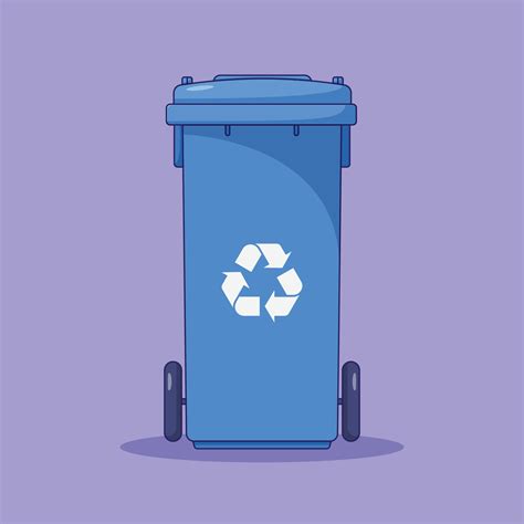 Recycle Bin Vector Illustration Trash Can Garbage Can Flat Cartoon