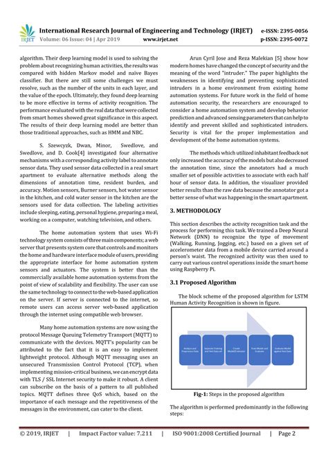 Irjet Smart Home Automation Using Iot And Deep Learning Pdf