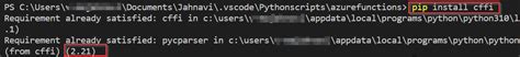 Azure Function Failure Modulenotfounderror No Module Named Cffi