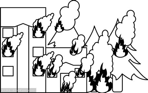 如何画火灾现场简笔画（流行12张） 简笔画图片大全