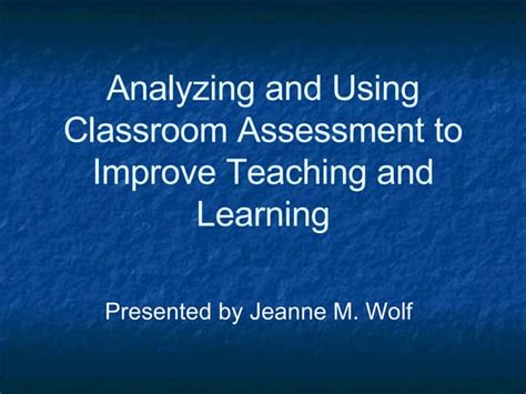 Assessment Summary Ppt