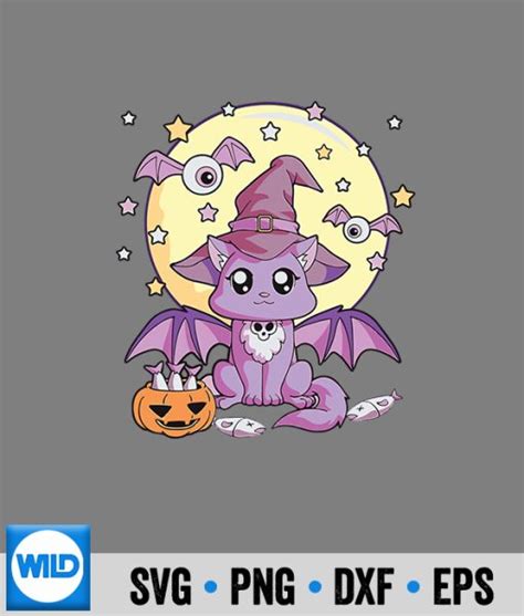 Witch Svg Kawaii Pastel Goth Cute Creepy Witchy Cat Anime Halloween