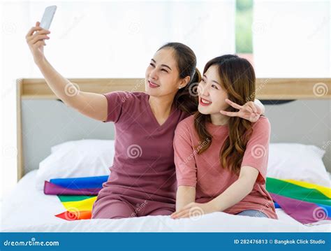 Millennial Asian Young Happy Cheerful Female Teenager Lgbtq Lesbian