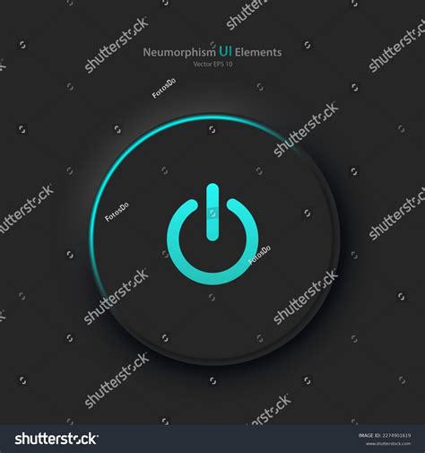 A Round Button With A Blue Power Symbol On A Royalty Free Stock