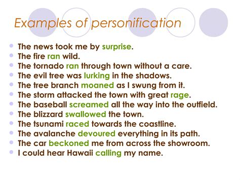Figures Of Speech Personification Ppt Weather Science