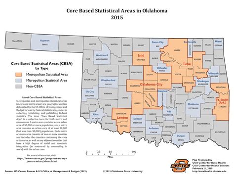 Osu Rural Health Core Based Statistical Areas In Oklahoma 2015