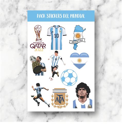 Pack 10 Stickers Decorativos Del Mundial Estilo Personalizado
