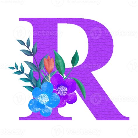 Floral Alphabet Clipart Botanical Letter Clipart Design Png