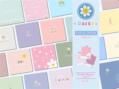 Daisy Flower Notepad Daisy Flower Printable Notepad Daisy Flower Memo Pad Daisy Flower