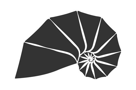 Nautilus Shell Symbol Sea Shell Logo Flat Vector Illustration