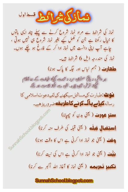 Dawat E Fikr Namaz Ki Sharait Urdu