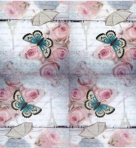 4 Decoupage Napkins Paris Romance Eiffel Tower Paris Etsy