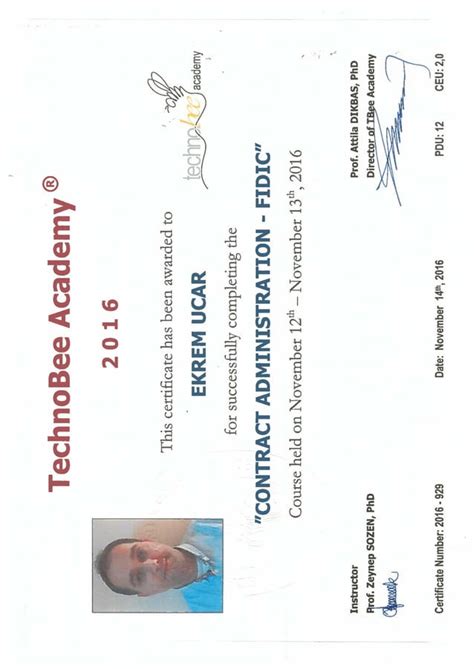 Fidic Certificate