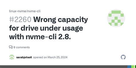 Wrong Capacity For Drive Under Usage With Nvme Cli 28 · Issue 2260