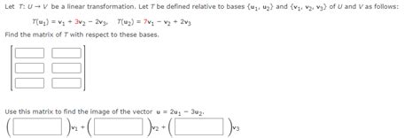 Solved Let T UV Be A Linear Transformation Let T Be Chegg Com