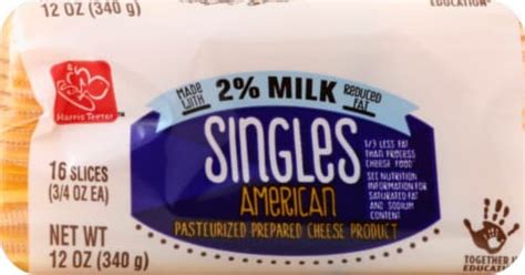 Harris Teeter™ 2 Milk American Cheese Singles 16 Ct 12 Oz Harris