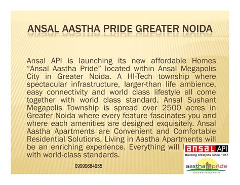 Ansal Aastha Pride Greater Noida Ppt