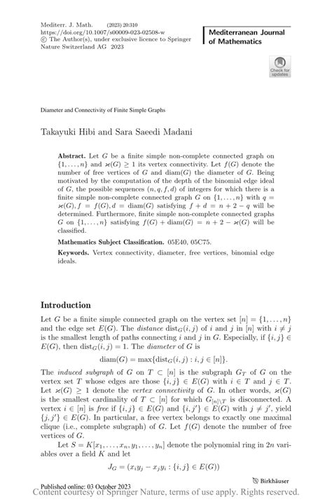 Diameter And Connectivity Of Finite Simple Graphs