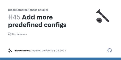 Add More Predefined Configs Issue BlackSamorez Tensor Parallel GitHub