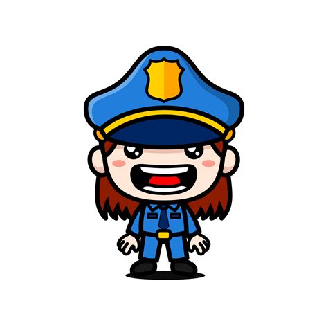Cute Police Woman Cartoon Character 27924181 Vector Art At Vecteezy