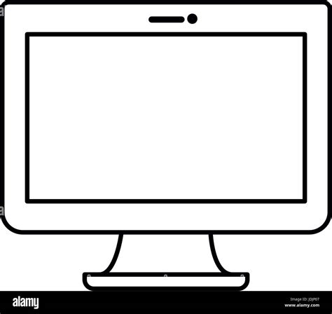 White Background With Monochrome Silhouette Of Lcd Monitor Stock Vector