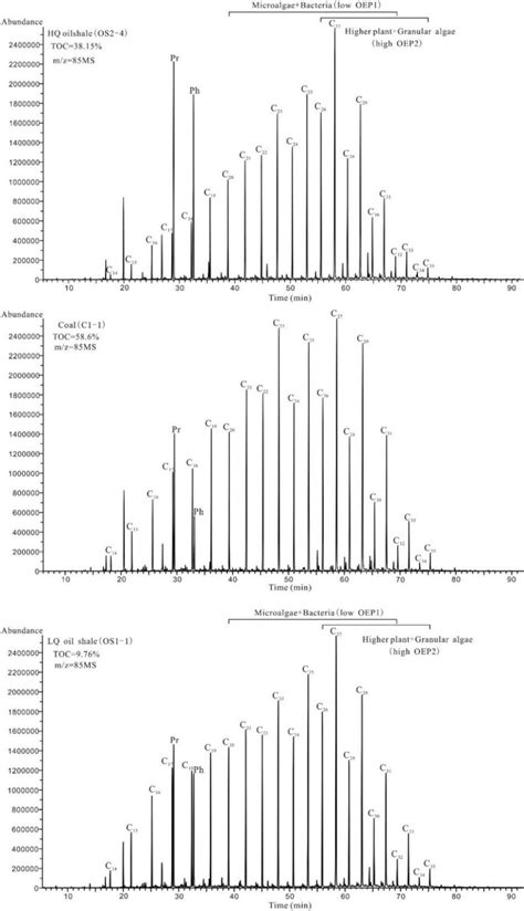 Saturated Hydrocarbon Mass Chromatogram Mz 85 Of Oil Shale And